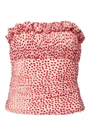 Posse Elise Polka-dot Corset Top - Red