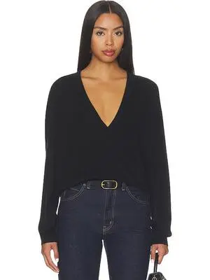 EAVES Devyn V Neck Sweater - Black