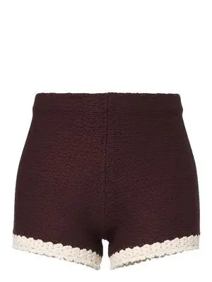 Posse Hattie Crochet-trimmed Shorts - Brown