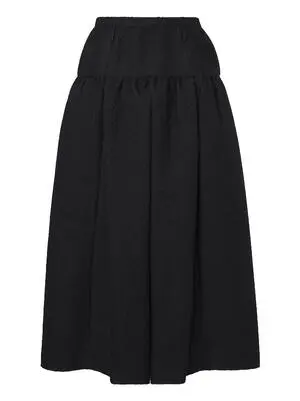 DOLCE & GABBANA Gathered Wool And Silk-blend Midi Skirt