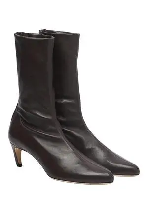 Victoria Beckham Harlow Leather Ankle Boots - Brown