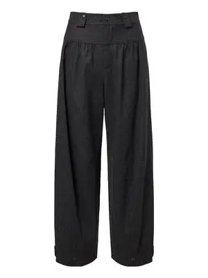 CHLOÉ Chloé Wool And Cashmere Flannel Barrel-leg Pants
