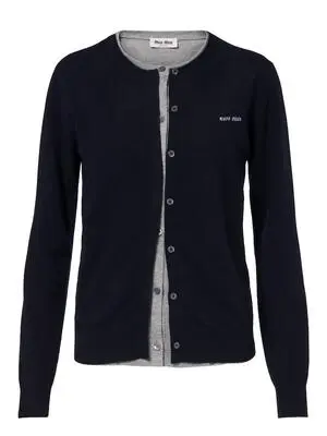 Miu Miu Layered Cashmere Cardigan - Blue