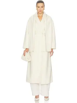 ELLIATT Elliatt Veldra Scarf Coat In Ivory.