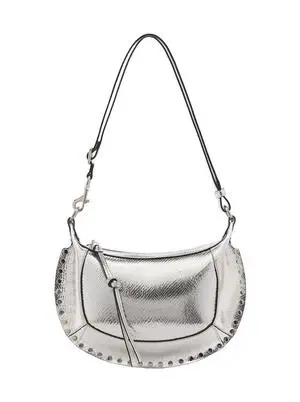 Isabel Marant Étoile Oskan Moon Metallic Leather Shoulder Bag - Silver