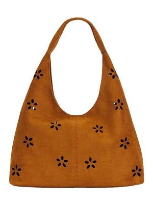 8 Other Reasons Suede Slouchy Hobo Shoulder Bag In Pink - Tan