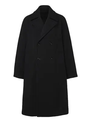 LEMAIRE Double-breasted Wool And Alpaca Coat - Black