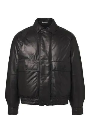 Auralee Leather Down Jacket - Black