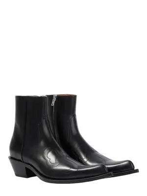 Acne Studios Leather Cowboy Boots - Black