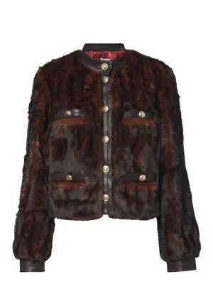 Rixo Jina Cropped Jacket - Brown