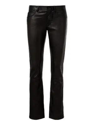 Gucci Leather Straight Pants - Black