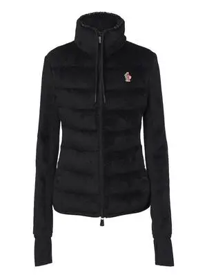 Moncler Down-paneled Teddy Cardigan - Black
