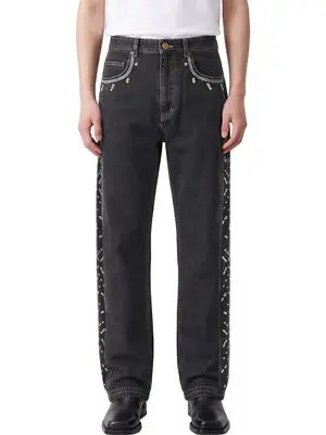 Isabel Marant Étoile Jorian Baggy Wide-leg Embroidered Denim Jeans - Black