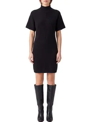 FEDERICA TOSI Knit Sheath Mini Dress In Wool And Cashmere With Mock Neck