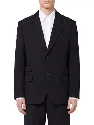 AMI Paris Single-breasted Two-button Wool Blazer - Black