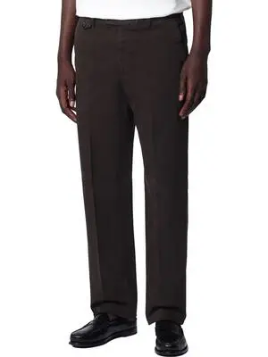 PT TORINO Straight-leg Pleated Chino Trousers In Stretch Cotton - Dark