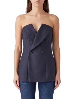PAROSH Double-breasted Tailored Waistcoat P.a.r.o.s.h. In Virgin Wool With Shawl Lapels - Grey