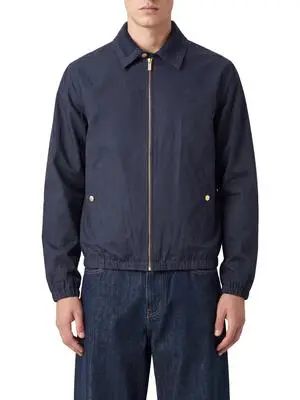 Drole De Monsieur Calf Leather Shirt Jacket With Zip Closure - Blue