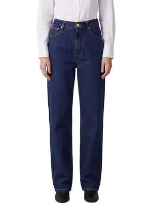 JIL SANDER High-waisted 5-pocket Straight-leg Cotton Jeans