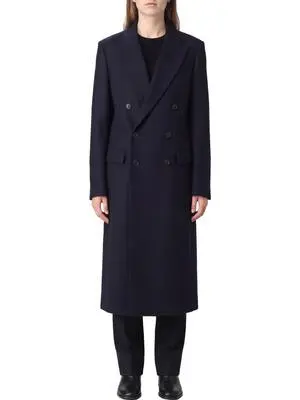 Dries Van Noten Relaxed Fit Double-breasted Long Coat In Pure Wool - Black