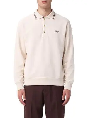 Drole De Monsieur Long-sleeved Cotton Polo Shirt With Contrast Trims - Beige