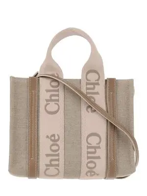 Chloé Small Woody Linen Tote Bag Multi
