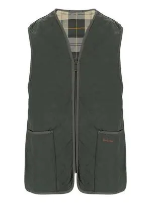 Barbour Reversible Quilted Vest With Zipper - Green