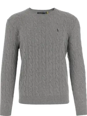 Polo Ralph Lauren Wool And Cashmere Cable Knit Sweater - Grey
