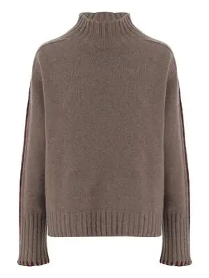 OLIVER LATTUGHI Cashmere Sweater With High Neck - Beige