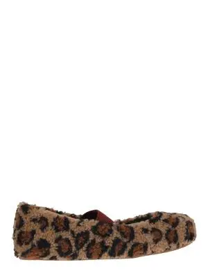 Moon Boot Shearling Flats With Animal Print Multi