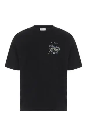 Maison Kitsuné Cotton T Shirt With Logo - Black