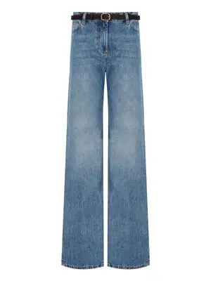 Elisabetta Franchi Wide Leg Jeans - Light Blue