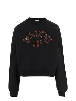 PATOU Cotton Sweatshirt With Logo - Black