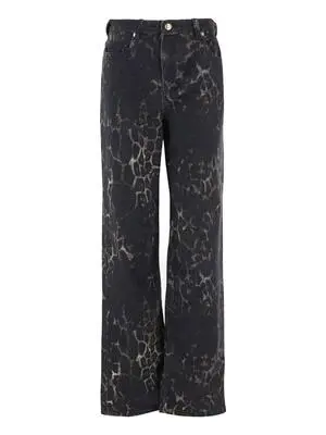 Just Cavalli Stretch Cotton Pants With Animal Print - Multi