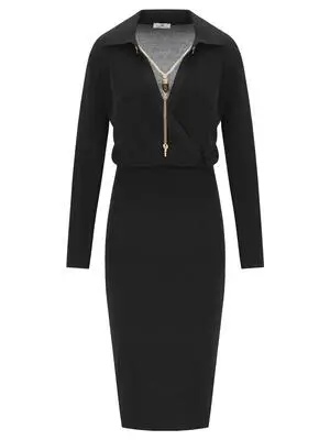 Elisabetta Franchi Knitted Dress - Black