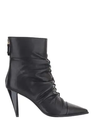 PINKO Embossed Leather Ankle Boots Size 37 It