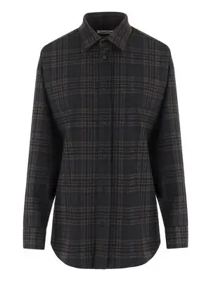 DARKPARK Stretch Viscose Blend Shirt With Check Pattern