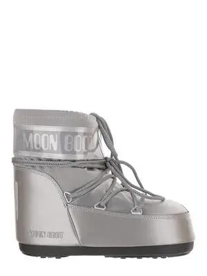 Moon Boot Icon Low Glance Ankle Boots Silver