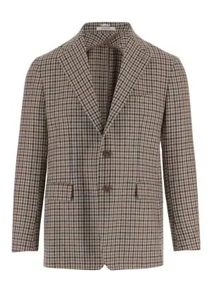 Tagliatore Wool Jacket With Check Pattern - Multi