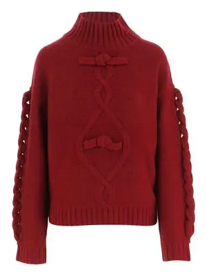 THE GARMENT Wool And Cashmere Sweater With Bows And Braids - Red