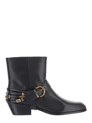 PINKO Leather Ankle Boots With Logo
