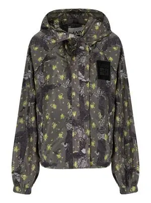 GANNI Nylon Black Washed Effect Jacket