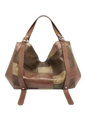DIESEL® “d One” Medium Patchwork Leather Handbag