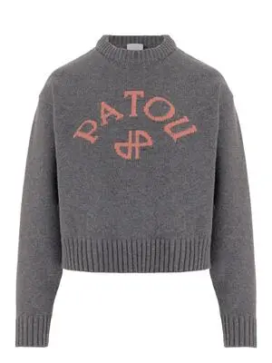 PATOU Wool And Cashmere Sweater With Logo - Grey