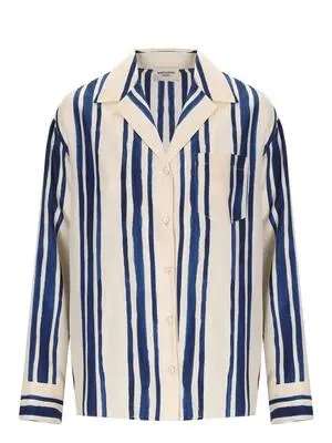 Max Mara Corona Striped Blue And White Shirt Ivory