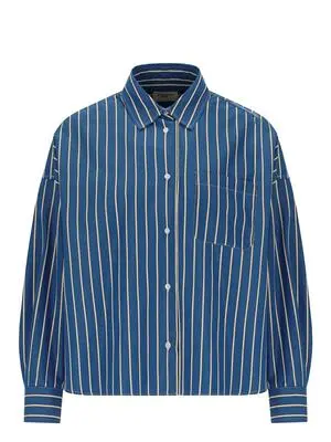 Max Mara Onore White Striped Shirt - Blue