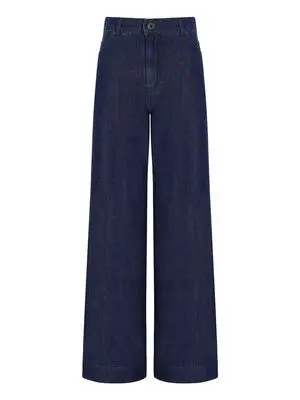 Max Mara Vega Dark Wide Leg Jeans - Blue