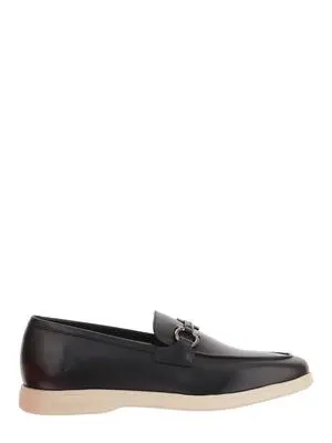 FERRAGAMO Leather Loafers Black