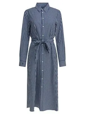 Polo Ralph Lauren Chemisier Midi Dress With Logo - Blue