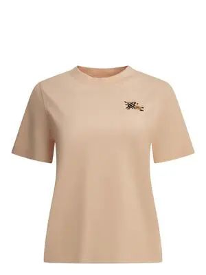 Burberry Knight Check' Crew Neck T Shirt - Pink